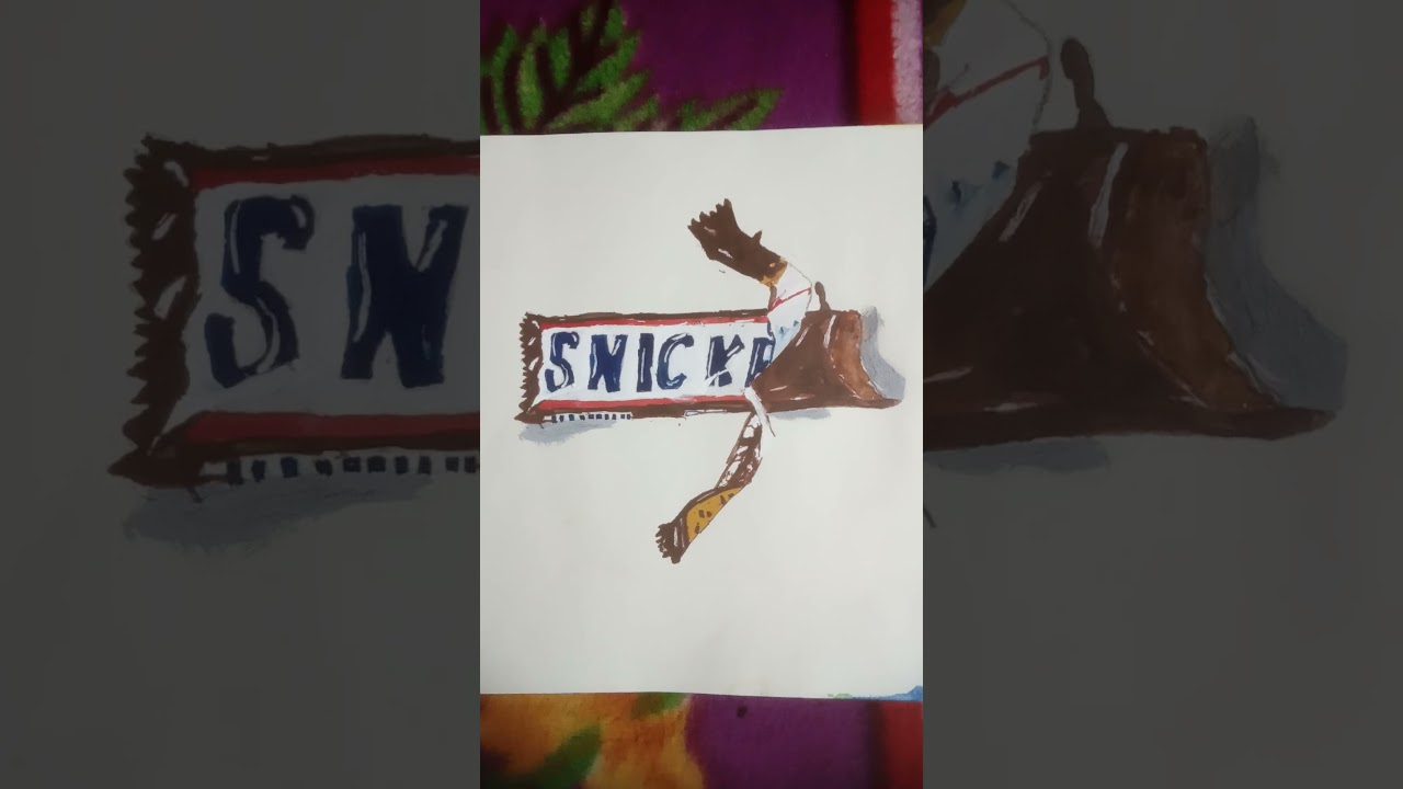 Snicker chocolate drawing - YouTube