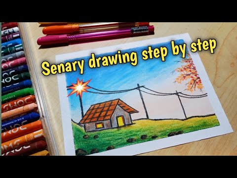 Senary drawing easy for beginners 💚 ️🎨 Step by step |Oil pastel colour ...