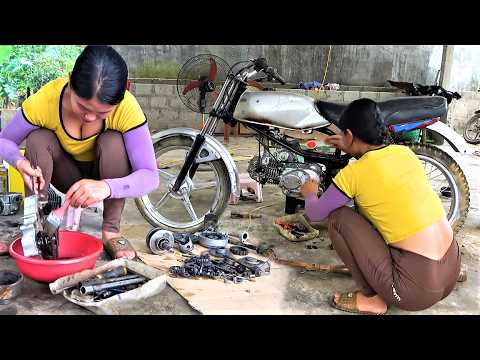 From Flood Mud to Factory Power: Young Girl Restores a Drowned Motorbike Alone!