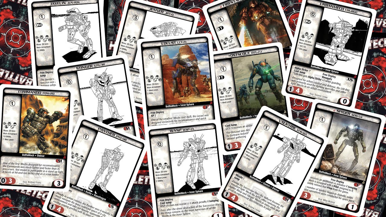 BattleTech TCG Custom Cards | TRO 3025 Light 'Mechs - YouTube