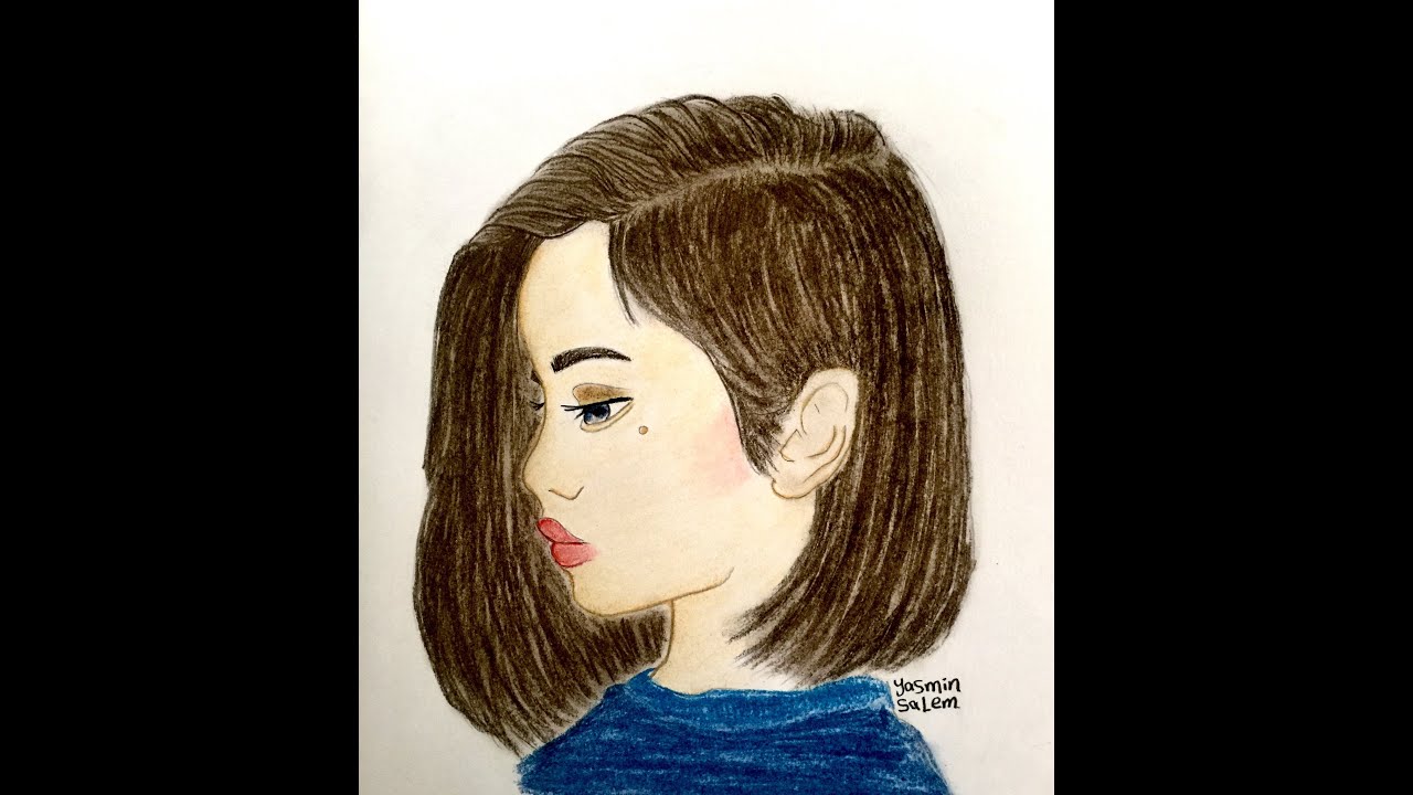 How to draw a beautiful girl for beginners | Side view - YouTube
