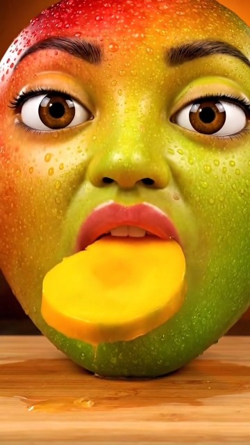 A mango 🥭 itself eating a slice of mango 😋#viral #asmr #asmrsounds ...