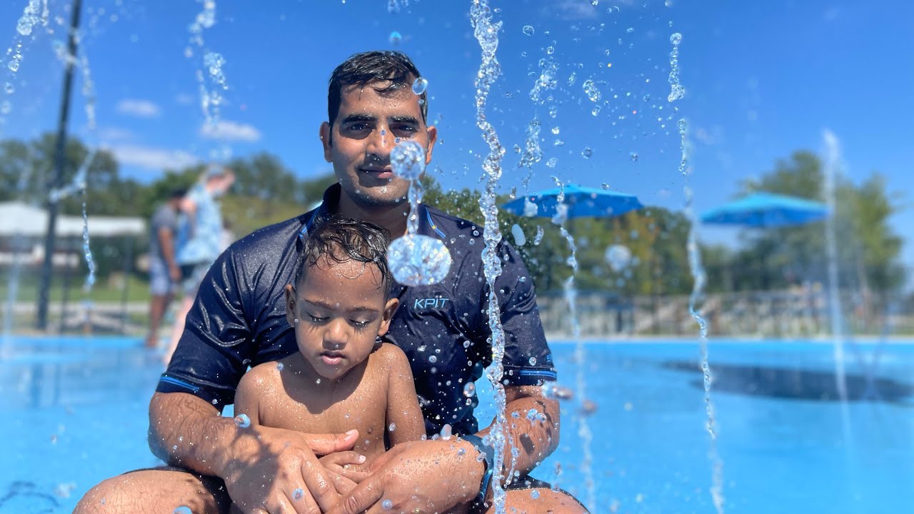 Splash Pad in summer days! Harrisburg Park, North Carolina, USA - YouTube