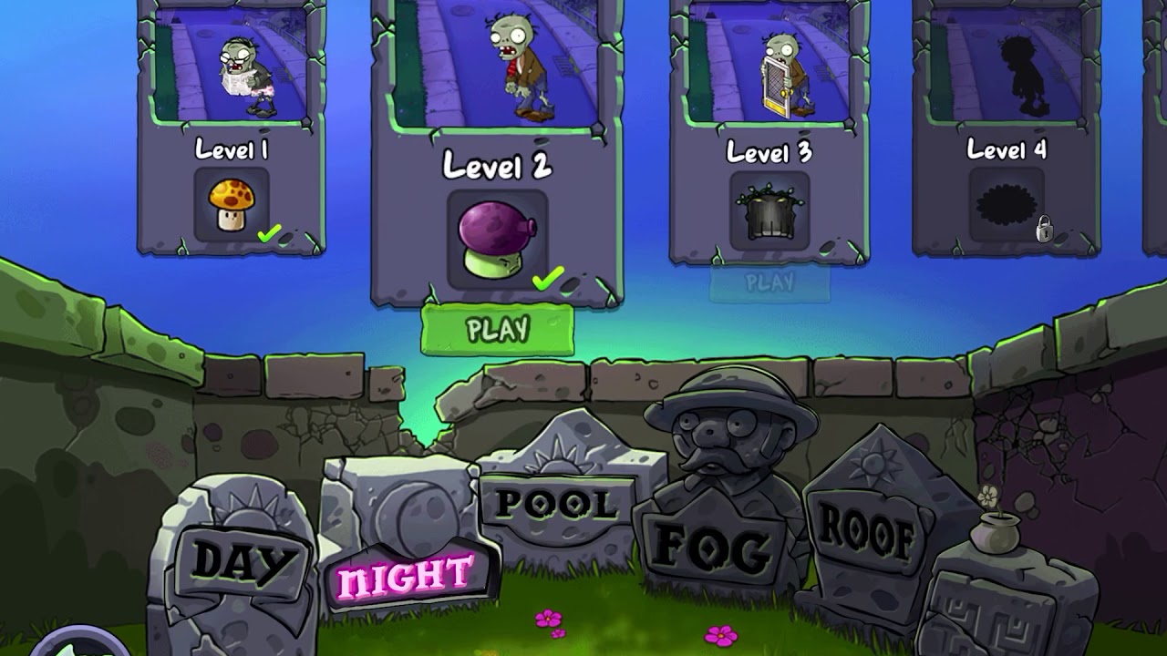 PVZ Night levels 1-10 [Walkthrough] - YouTube