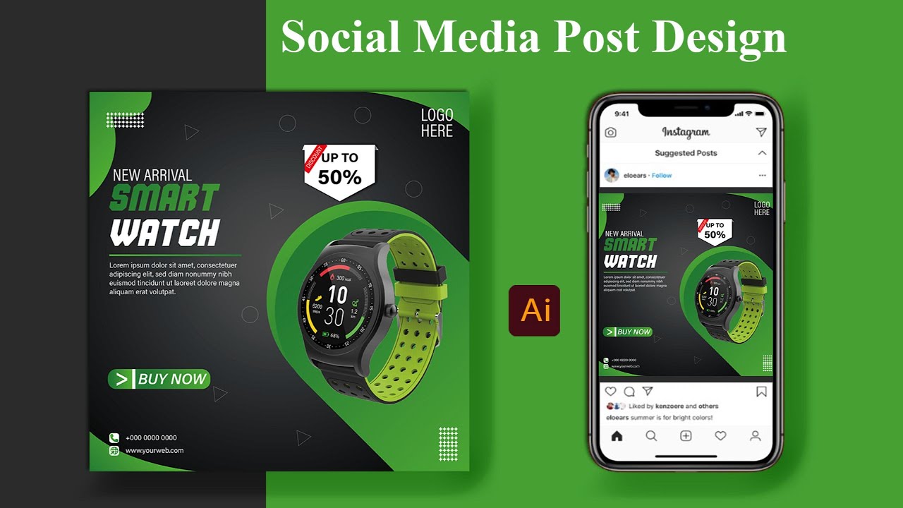Social Media Design | Creative Social media post design for Smart Watch ...