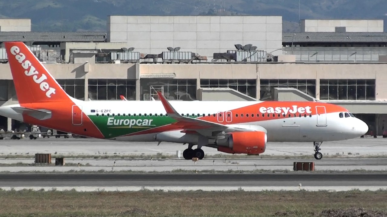 EUROPCAR LIVERY Easyjet Airbus 320WL G-EZPC Taxing Malaga LEMG - YouTube