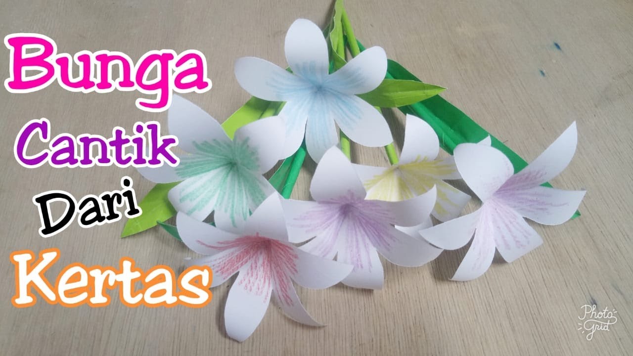 cara membuat bunga dari kertas - YouTube