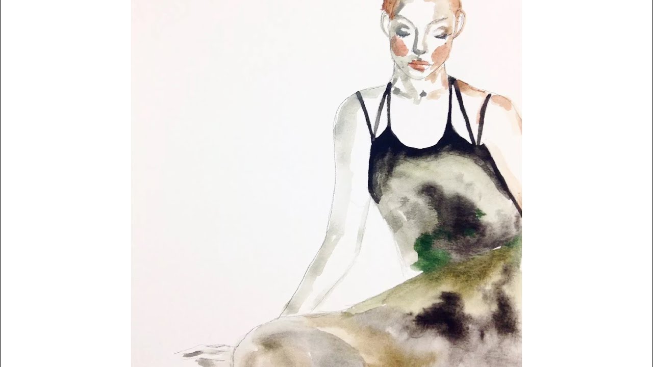 Watercolor woman speed painting ,Simple technique - YouTube