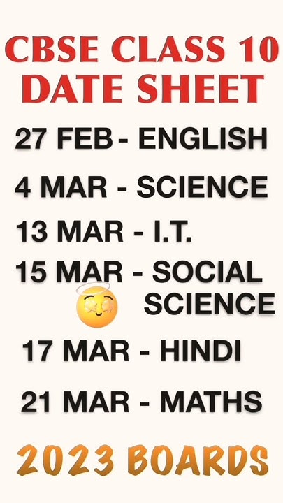CBSE New Date Sheet 2023 | Date Sheet of Class 10 CBSE Board 2023 ...