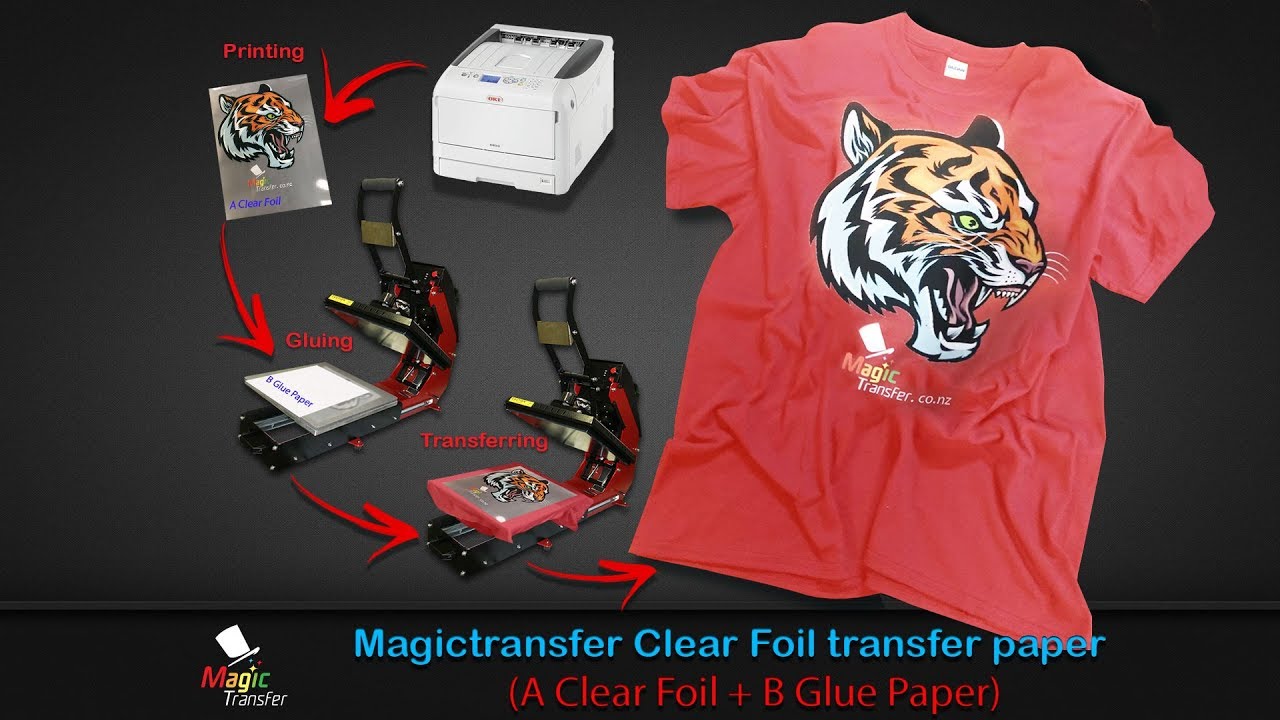 Magic Transfer Clear Foil on Dark T-shirt - YouTube