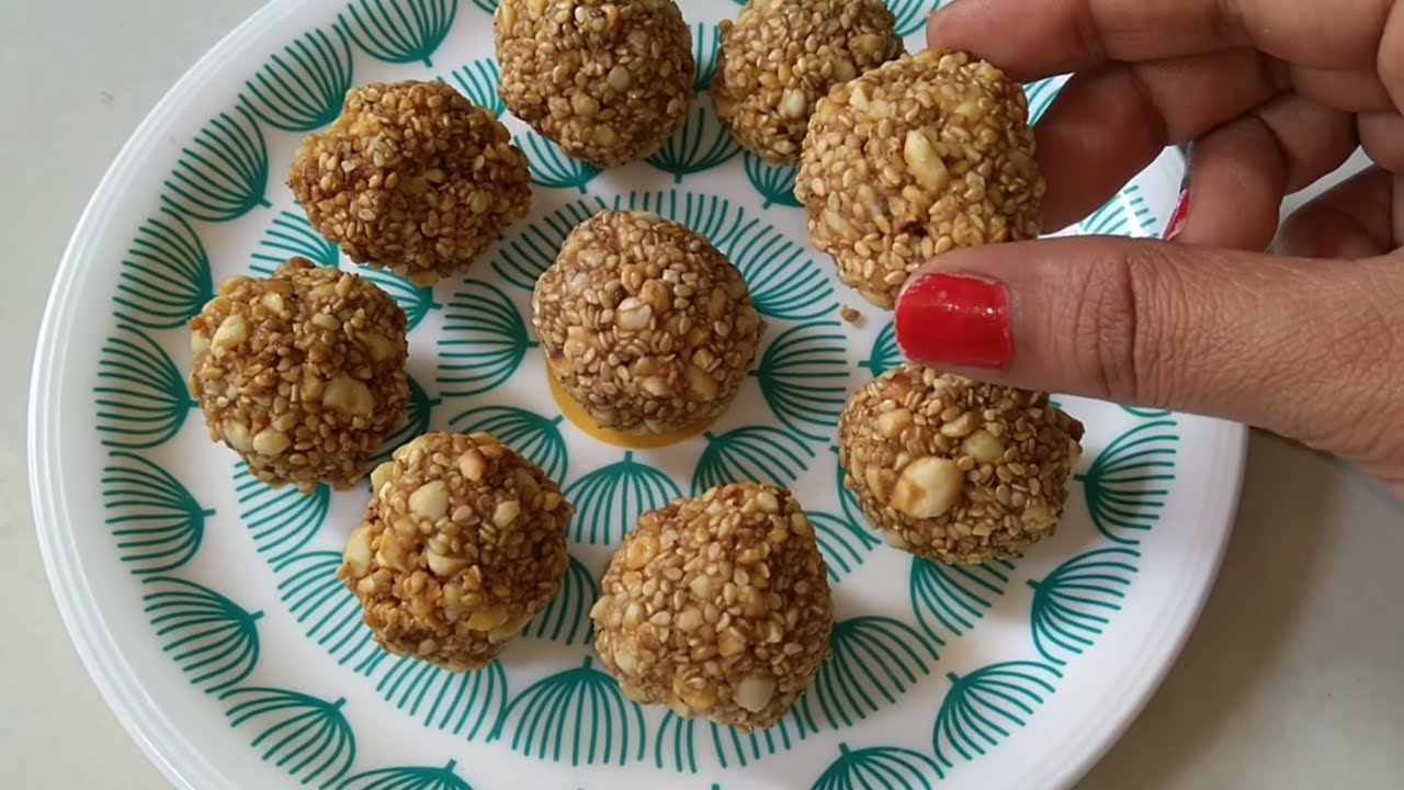 Laddu recipe | Til Mungfali ke laddu | Til ke laddu recipe in hindi ...