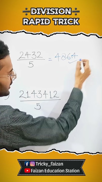 Divide any number in 5 second 🔥 | Division Trick | Maths trick 👌 |#divisiontricks - YouTube