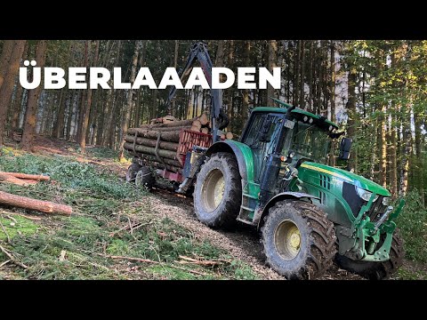 Grenzerfahrung im Forst! Mit 15 Tonnen hinterm John Deere den Berg runter. Härtetest mit Rückewagen