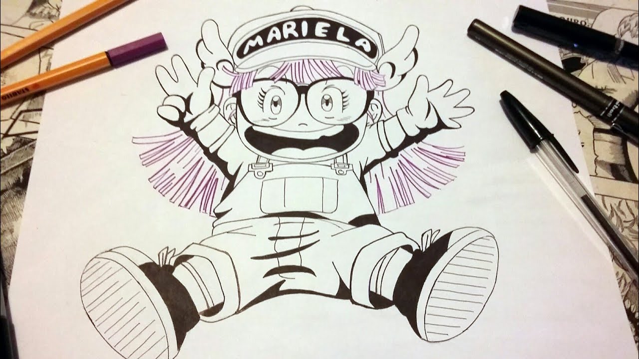 Arale / Dr Slump - Speed Drawing Arale Norimaki 💩 - YouTube