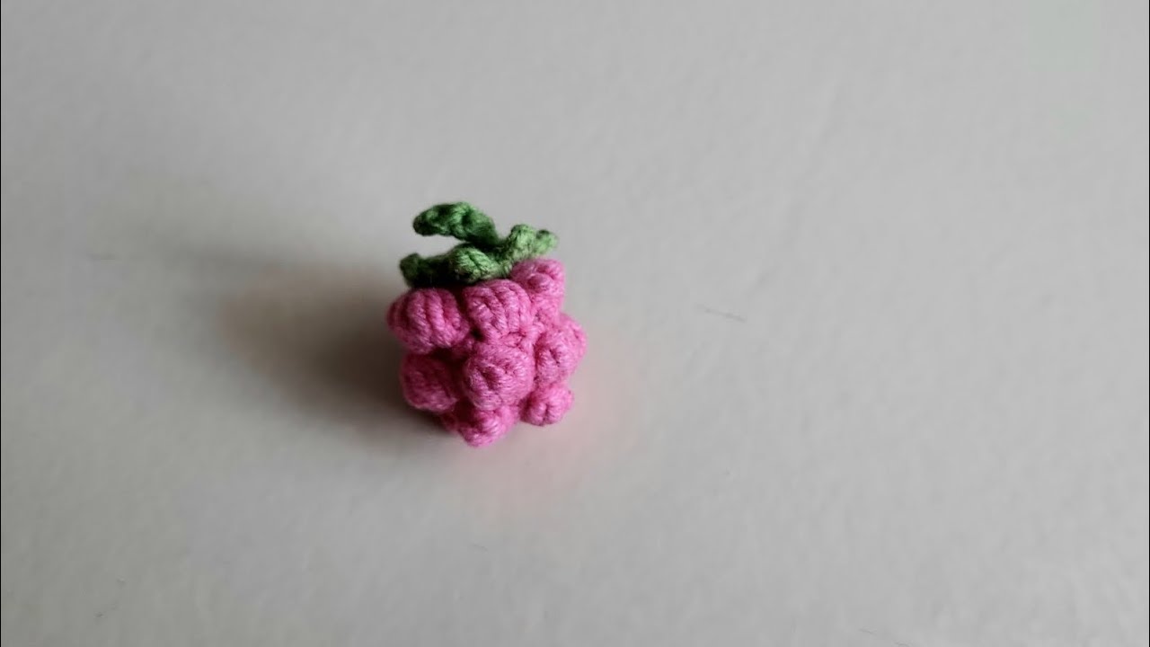how to crochet a mini RASPBERRY - YouTube