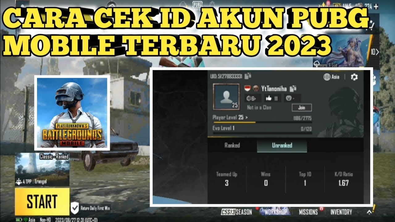 Cara Cek Id Akun Pubg Mobile Terbaru 2023 - YouTube