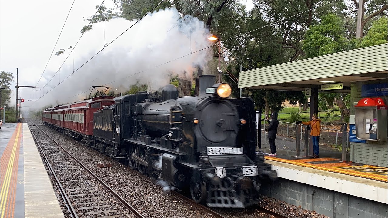 Steam returns to the Belgrave line. K153 and tait set shuttles 29/6/24 ...