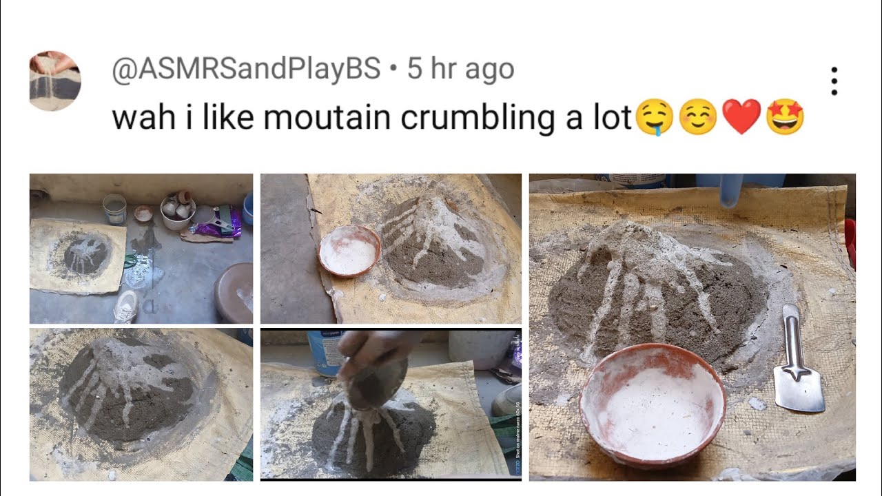 Dusty Gritty Sand Cement Mountain Crumbling|Dry+Water|Claypot+Floor ...