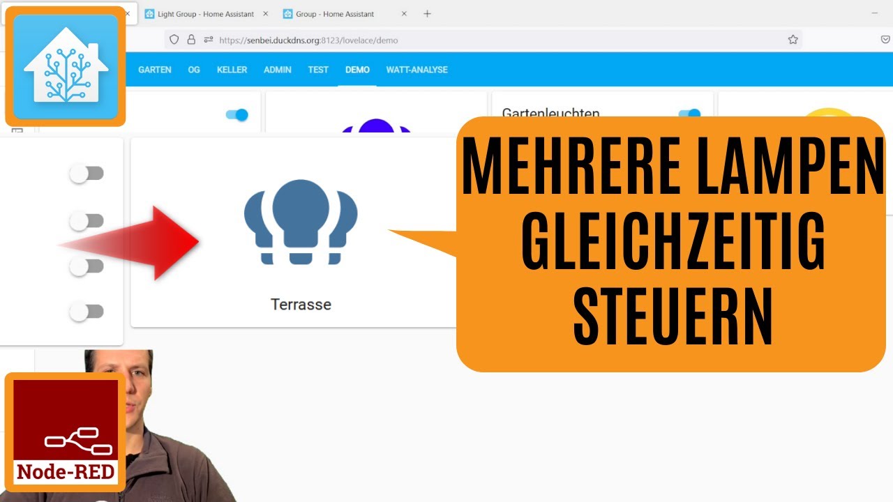 (light.)group gruppiert mehrere Entitäten in Home Assistant - YouTube