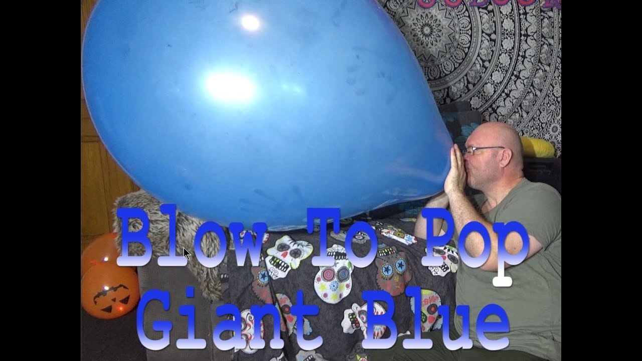 Bursting Blue 36 inch Balloon Blow to Pop shakes House Fun Tangobaldy ...