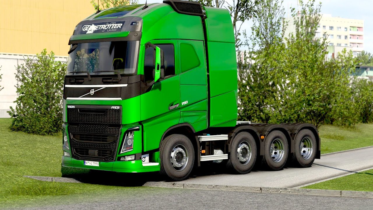 ETS 2 - 8x4 Volvo FH Transporting a Locomotive from Daugavpils - YouTube