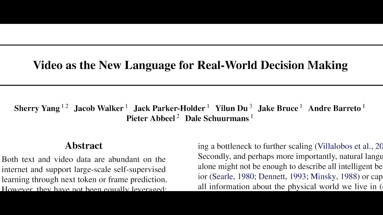 Video as the New Language for Real-World Decision Making - YouTube