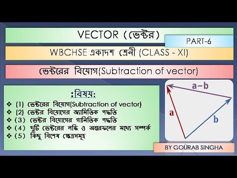 VECTOR PART- 6: SUBTRACTION OF VECTORS BY GOURAB SINGHA IN BENGALI ...