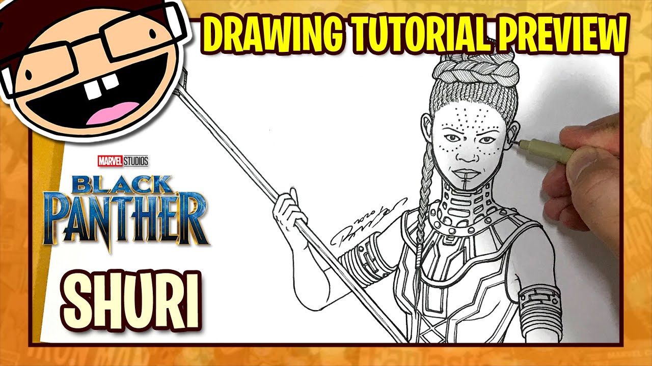 [PREVIEW] How to Draw SHURI (Black Panther) | Tutorial Time Lapse - YouTube