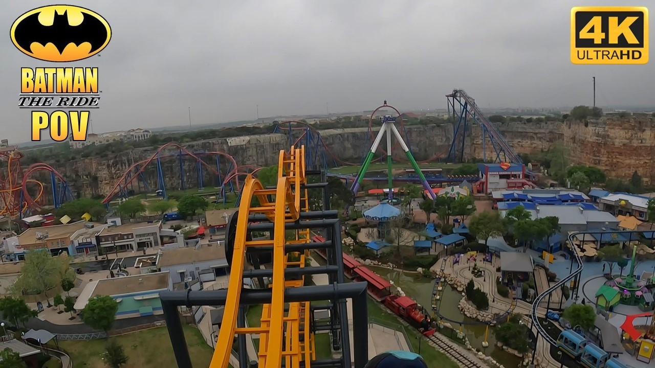 Batman the Ride POV (4K 60FPS), Six Flags Fiesta Texas S&S Free Spin ...