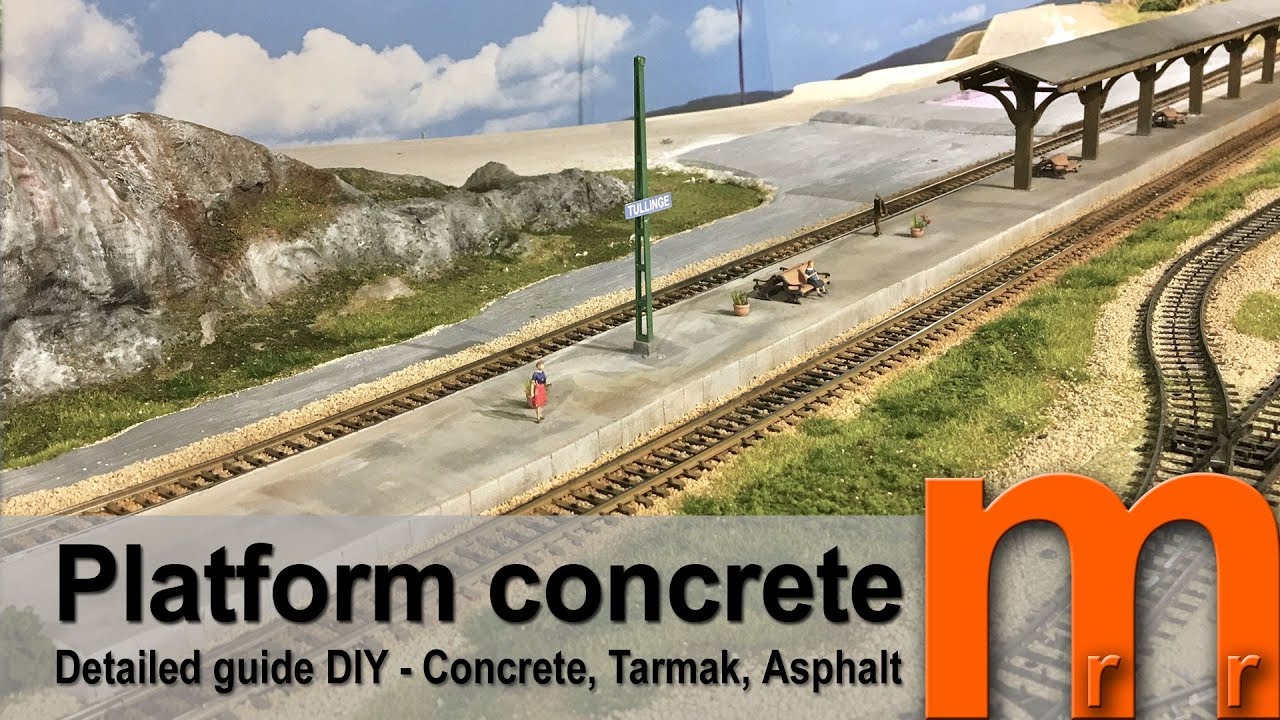 Model Concrete platform for Model Railroad or diorama - YouTube