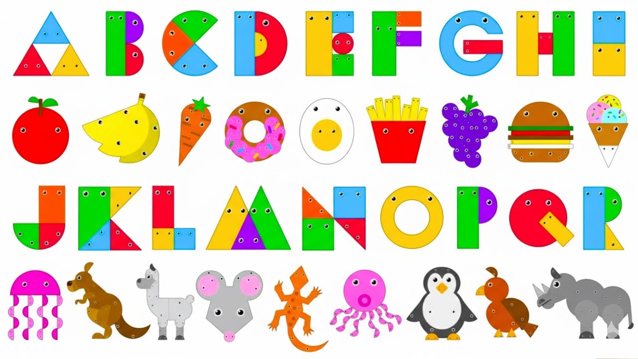 ABC Song | Circles, Triangles & Squares | Learn Letters Uppercase and ...