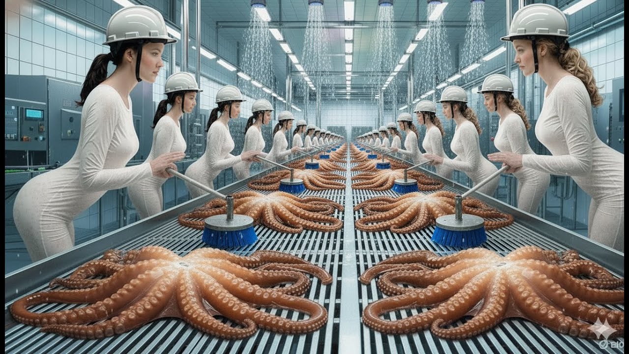 INSIDE THE FACTORY | GIANT Octopus Factory: HOW 2,000KG Mass Production ...