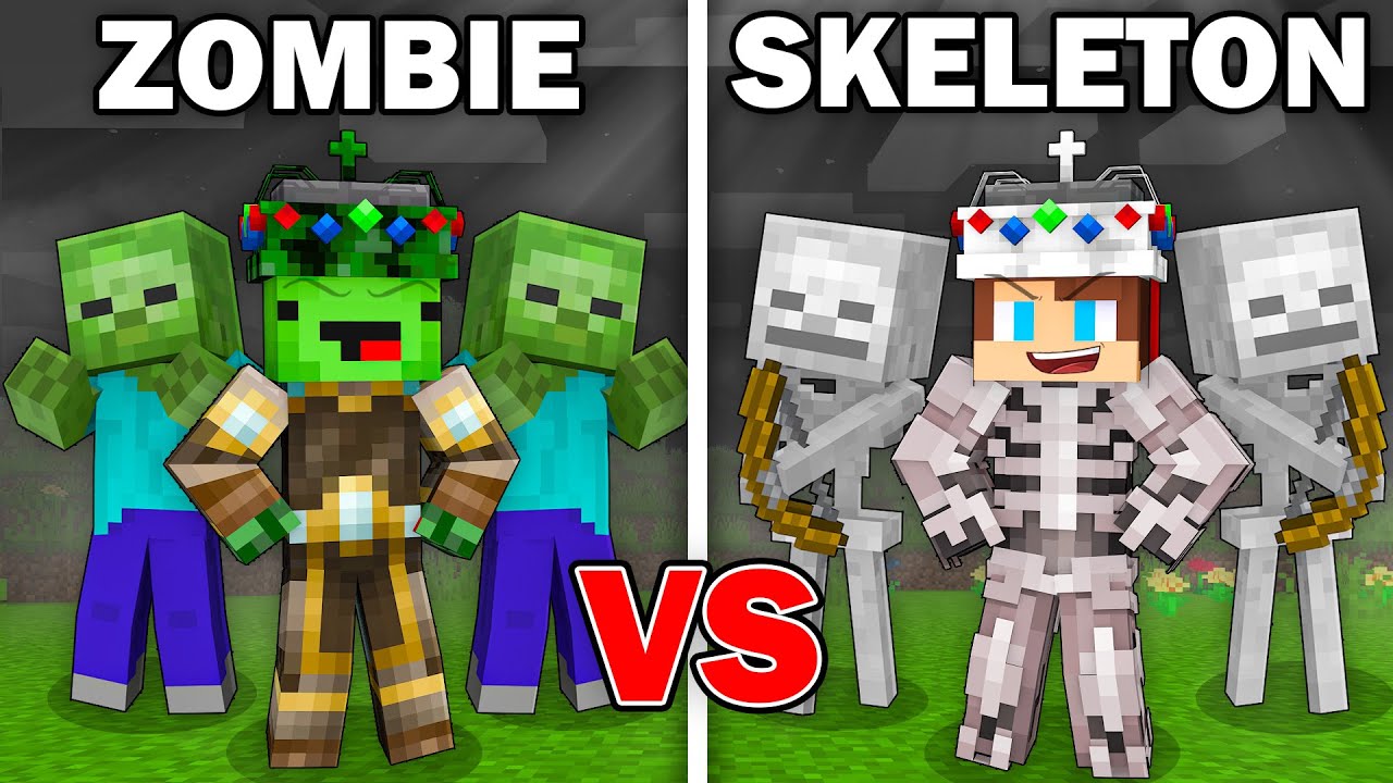 Mikey ZOMBIE vs JJ SKELETON Army Survival Battle in Minecraft - Maizen ...