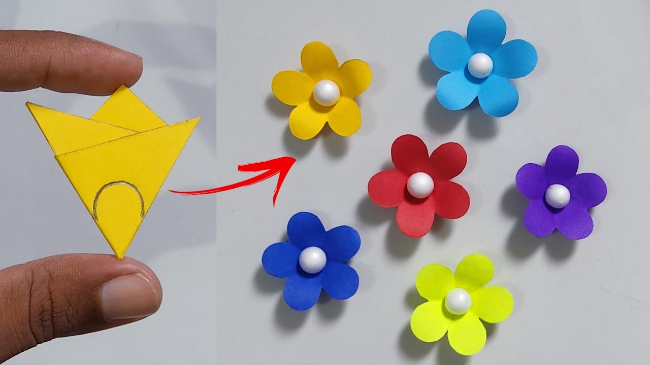 Very Easy Paper Flower Craft | Paper Flower Making Step By Step | DIY ...