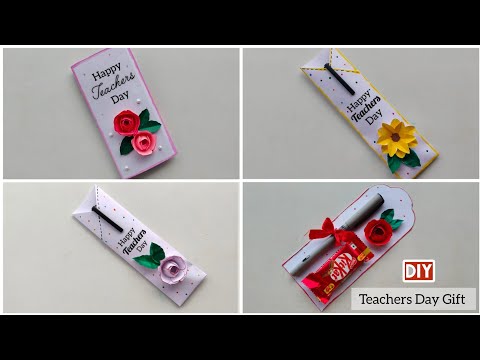 4 DIY Teachers Day Gift Idea🌷 | Handmade Pen Gift Card | Last Minute Teachers Day Gift Easy 💐🎁