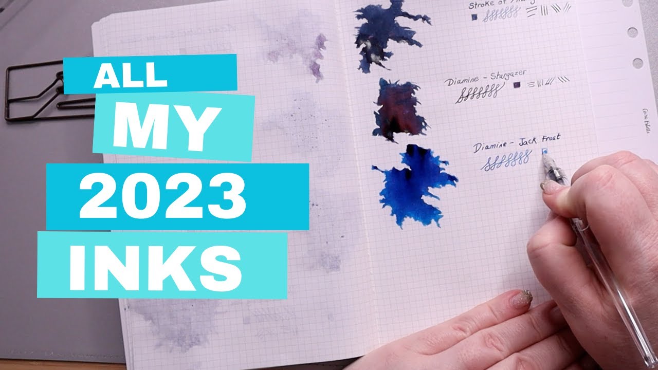 My 2023 Ink Swatch Book: Swatching 43 Different Fountain Pen Inks - YouTube
