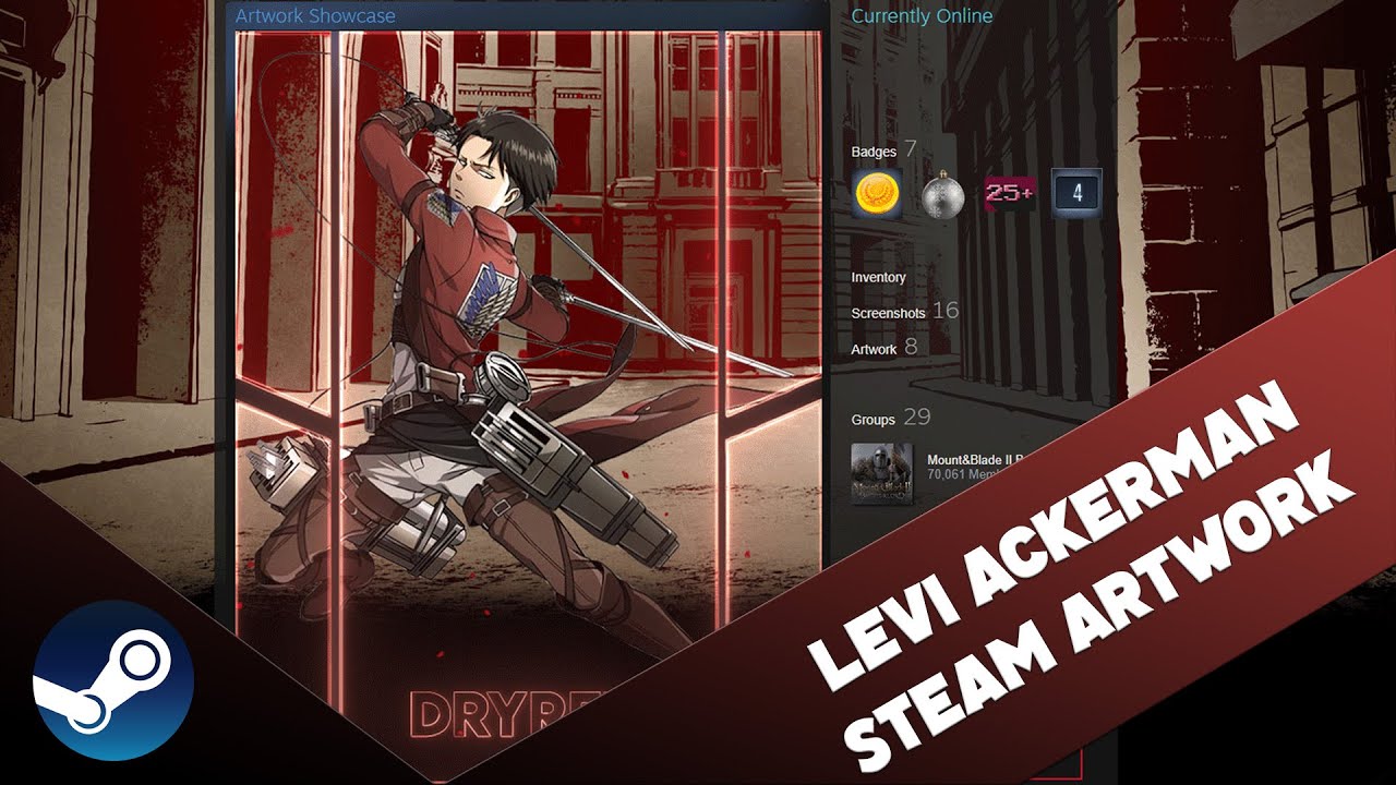 Levi Ackerman | Animated Steam Artwork Speed Art [DryreL] - YouTube