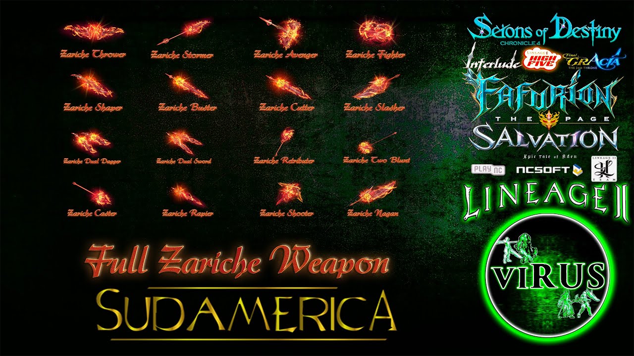 Full Set Zariche Weapons for www.L2SudAmerica.Com server. LINEAGE II ...