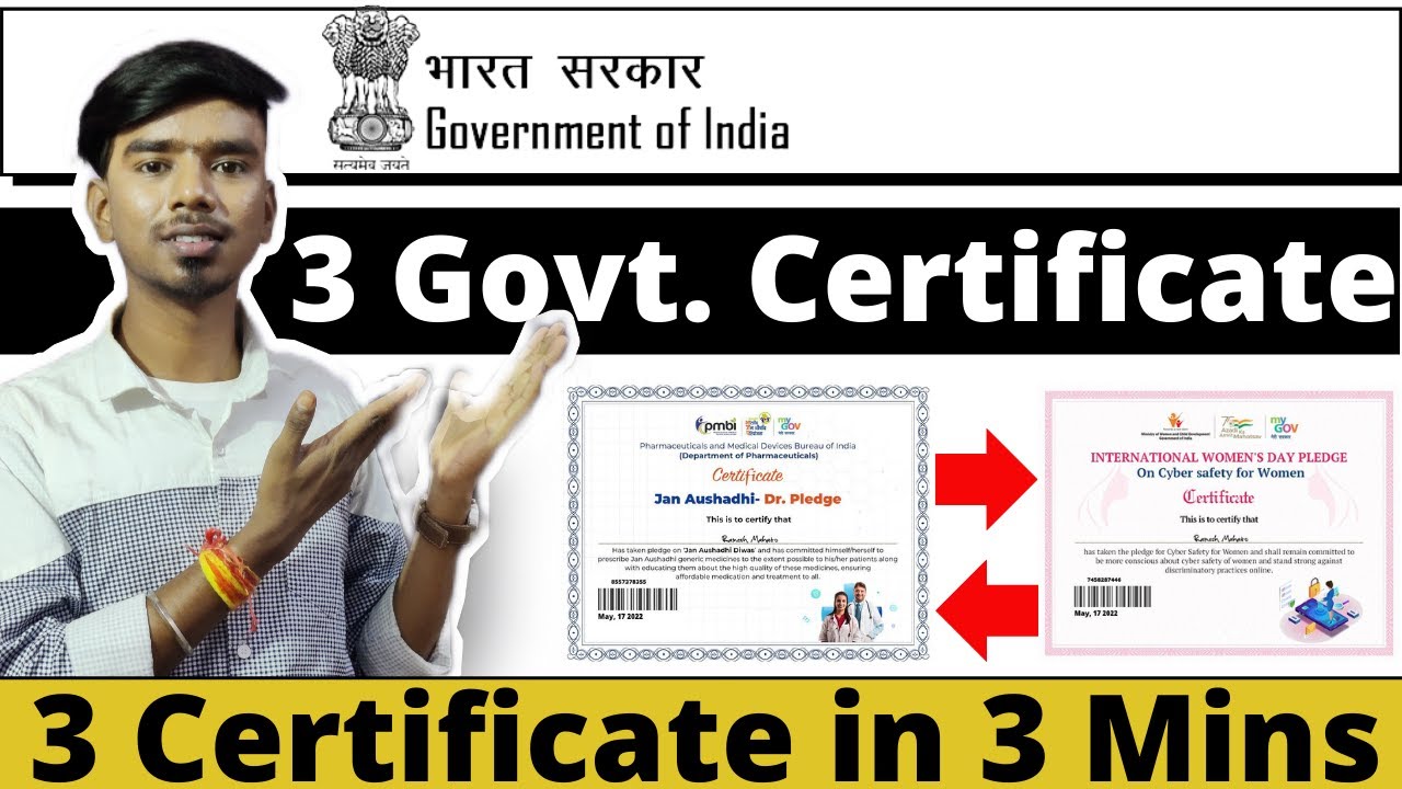 Govt Certificate | 3 Free Government Certificate | Pledge Certificate ...