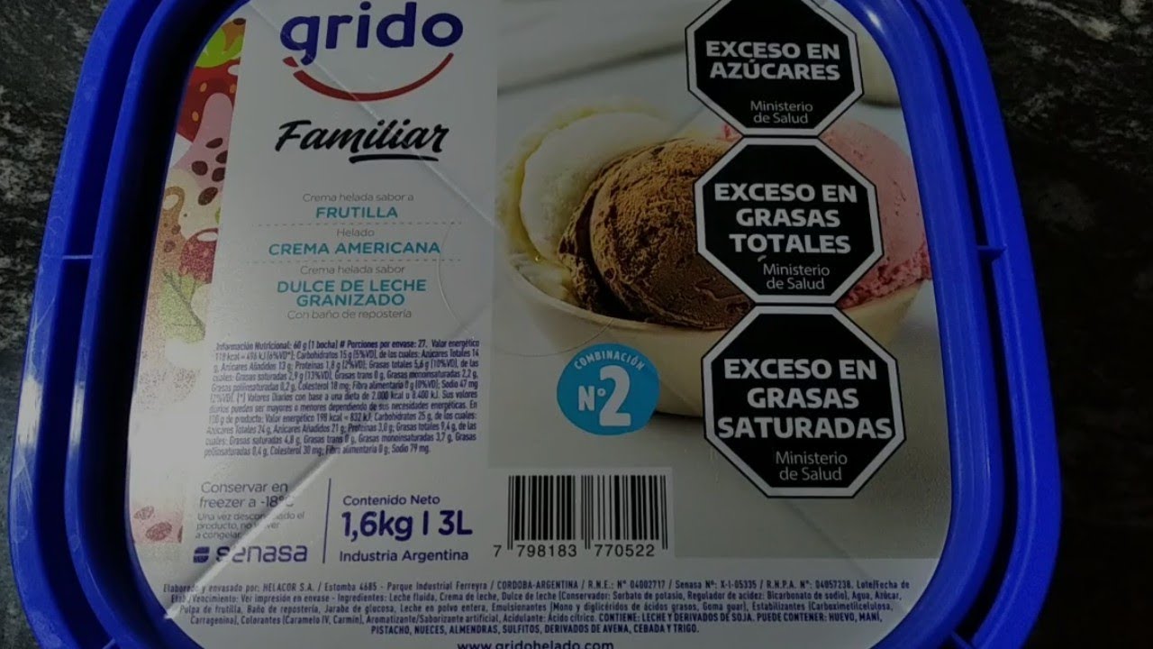 Grido Helado Familiar N° 2 Frutilla, Crema Americana y Dulce de Leche ...