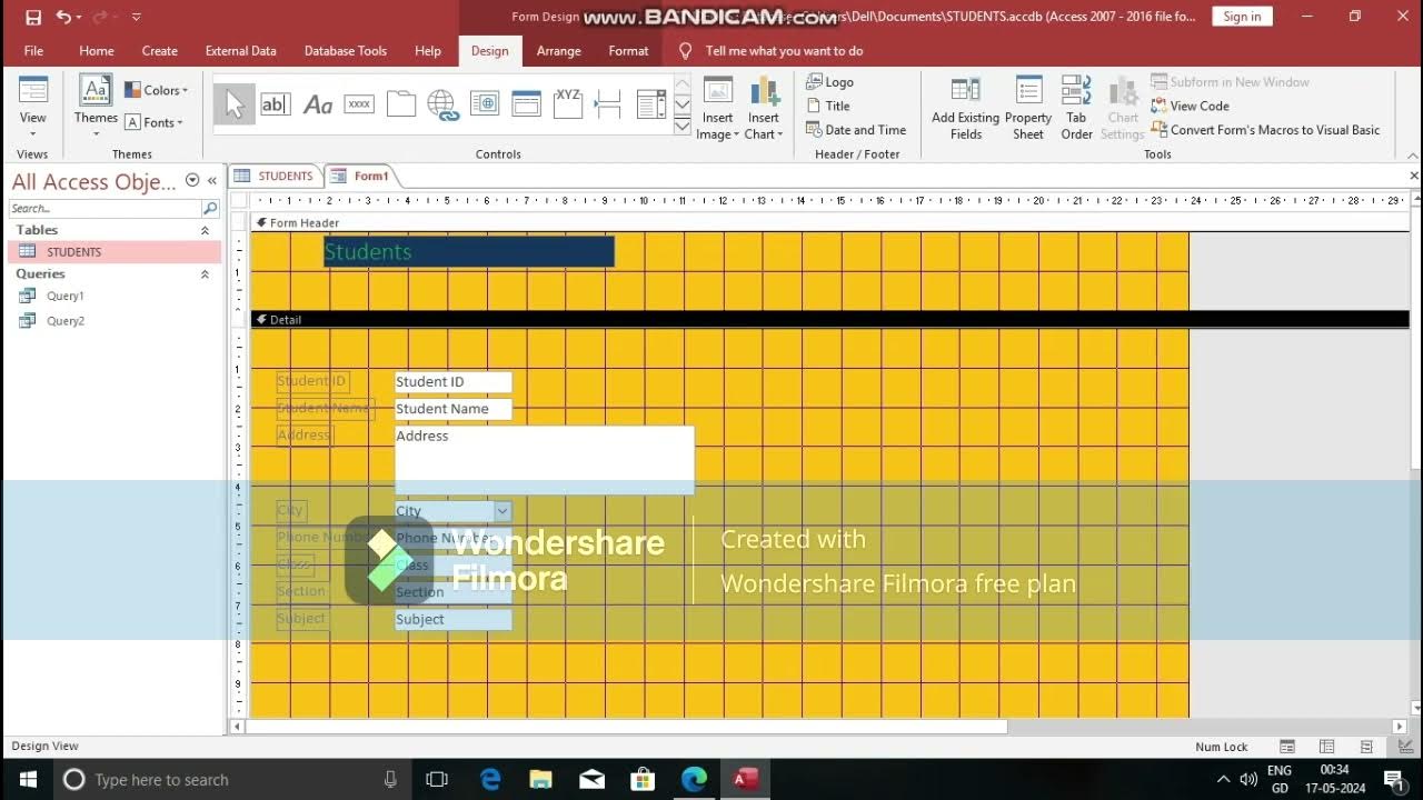 MS ACCESS LECTURE 1 PART 3 How to run a query in MS ACCESS, How to create a Form in MS ACCESS ...