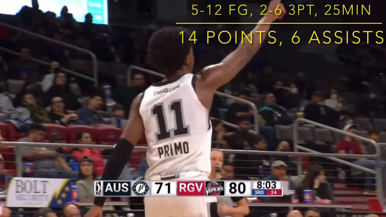 Joshua Primo Spurs G-League debut - 14 pts, 6 assts full highlights - 5 ...