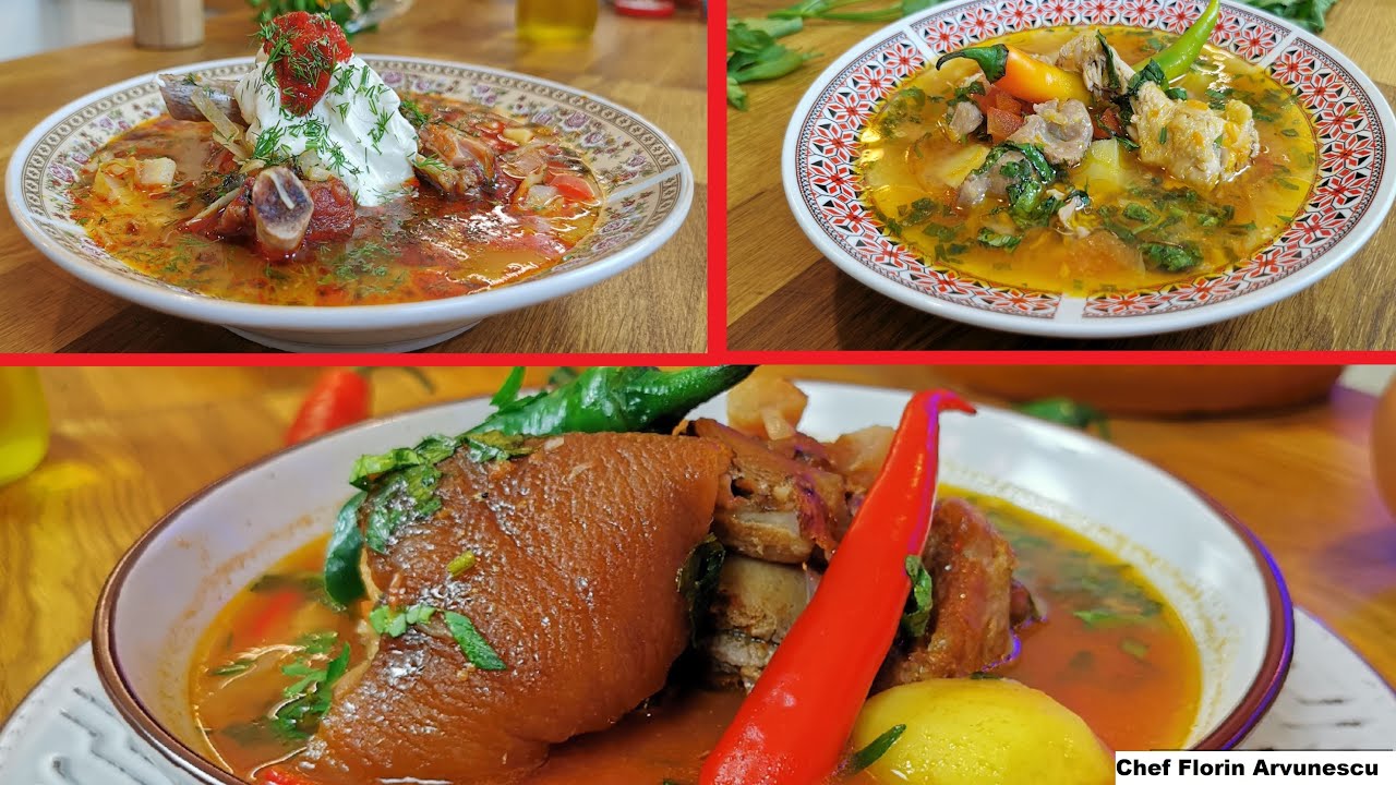 🥣 3 Ciorbe Delicioase - MUSAI de Preparat-Ciorba de Potroace-Ciorba de ...