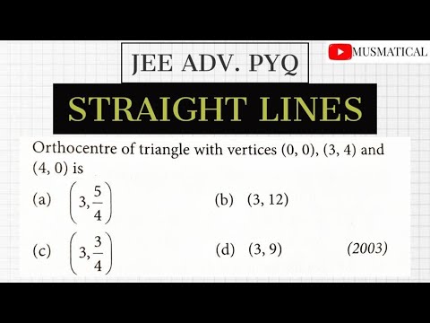 JEE ADV PYQ: STRAIGHT LINES - YouTube