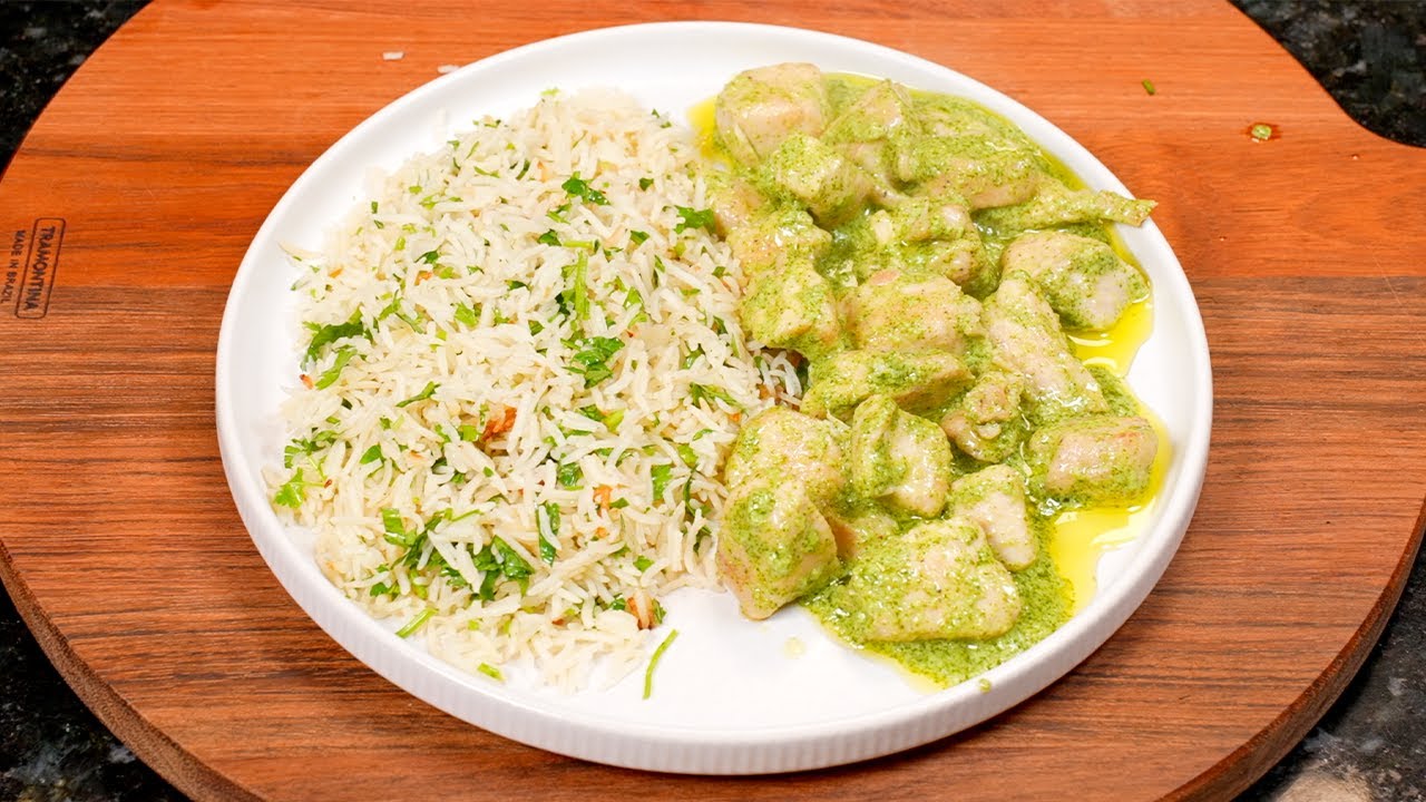 Pechuga de Pollo al Cilantro Con un Sabroso Arroz al Cilantro y Limon ...