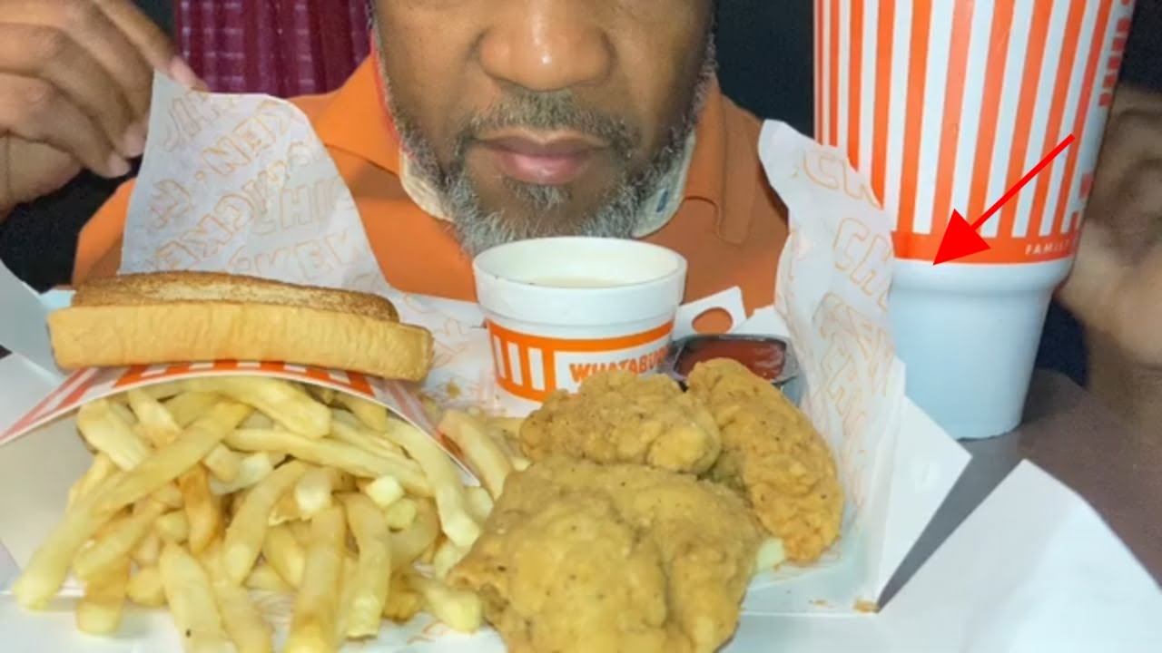 ASMR | chicken strips, fries, Texas toast, strawberry Fanta ...