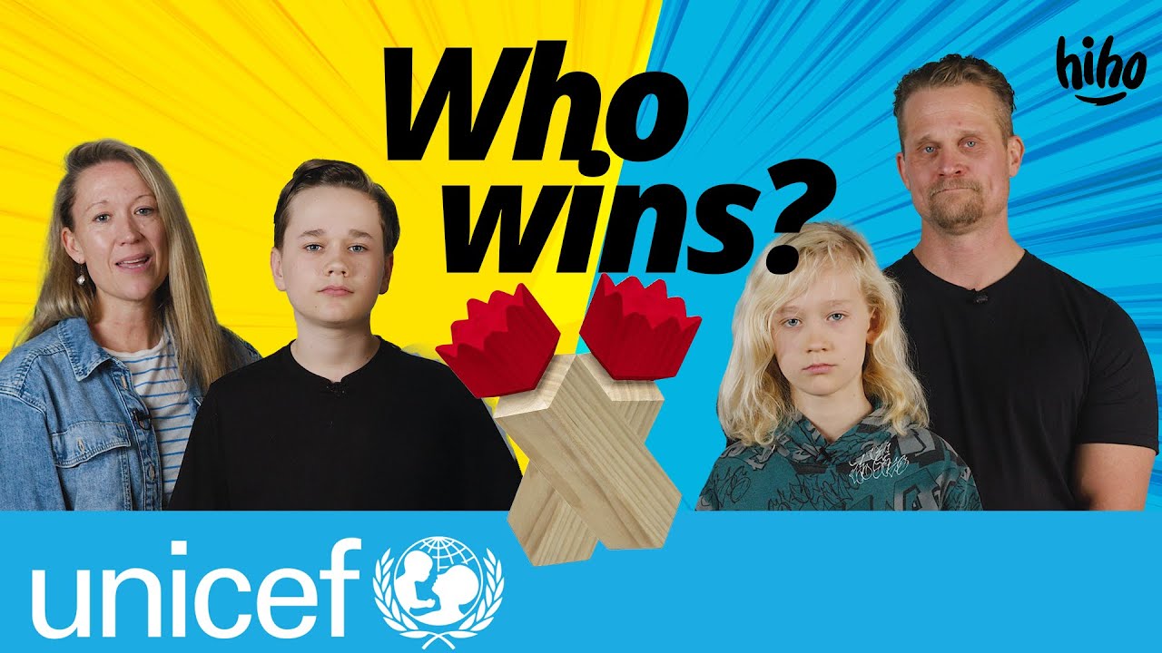 Kids play their parents' favourite childhood game: Kubb | UNICEF - YouTube