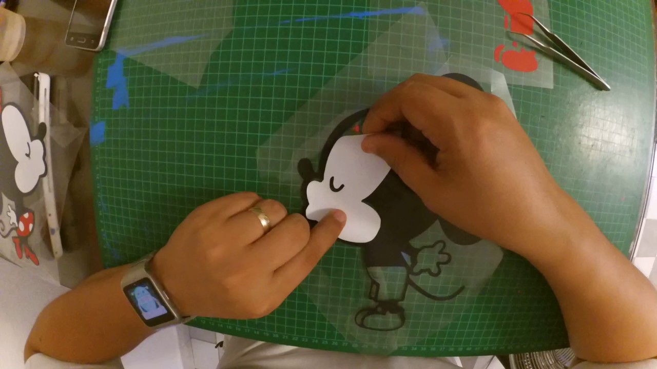 Armado previo previo Mickey & Minnie en Vinil Textil para posterior ...
