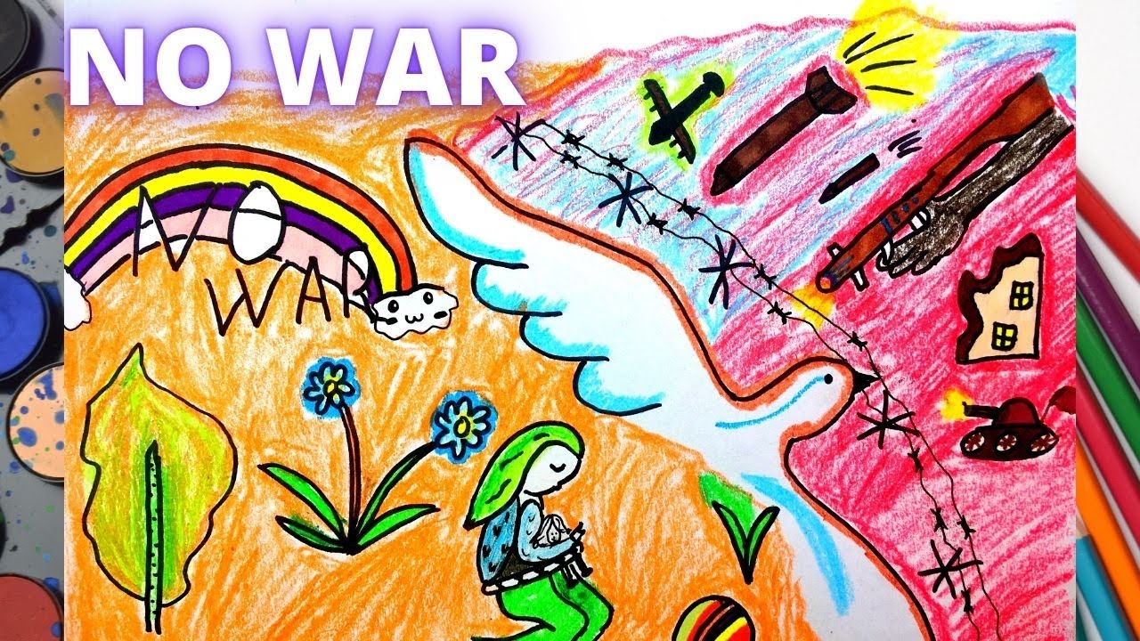 How to draw a No War Drawing - Peace 2022 - YouTube