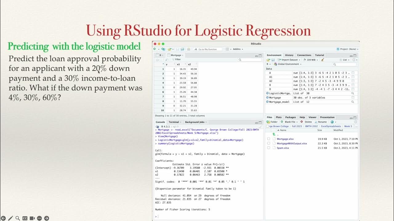 Using RStudio to Estimate a Logistic Model - YouTube